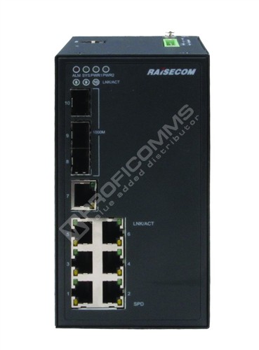 Raisecom S1010i-2GX-8FE-DCW48: Průmyslový L2 switch s managementem, 2x ...